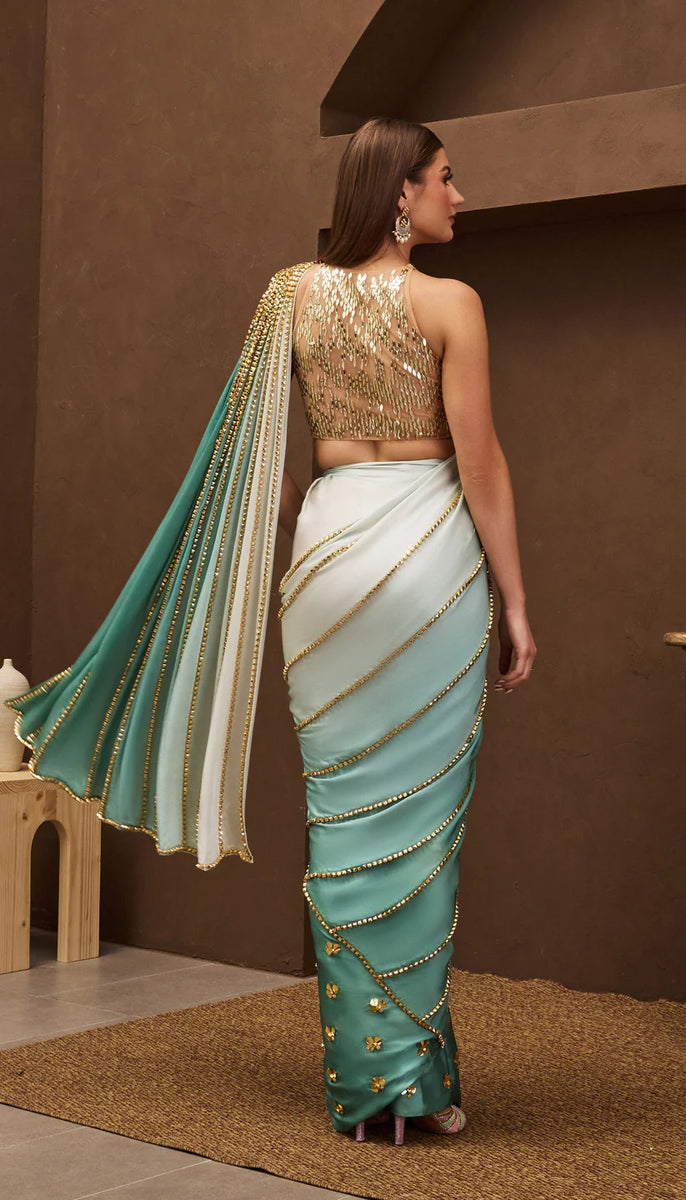 Aquadream Pre-Stitched Saree – House of Chic, New York